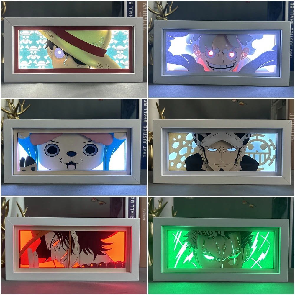 One piece led figurine lamp manga deco luffy light box thủ công mỹ nghệ ...