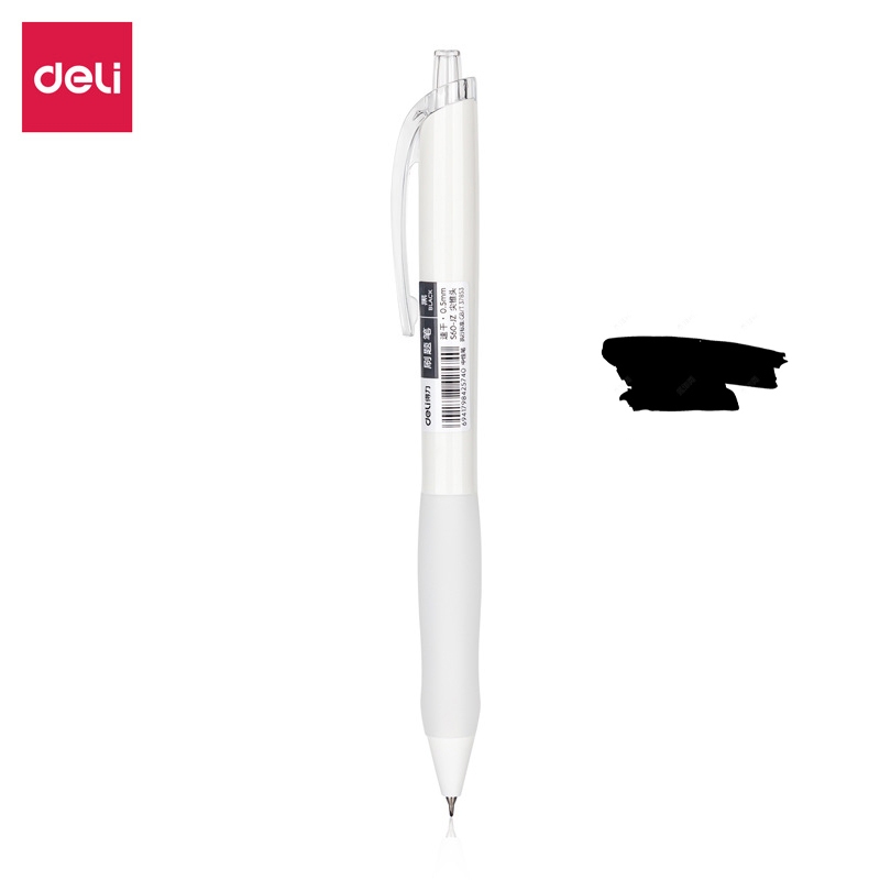 Deli A575 0.5mm bút gel màu đen đỏ đen bút mực học sinh bút viết trơn ...