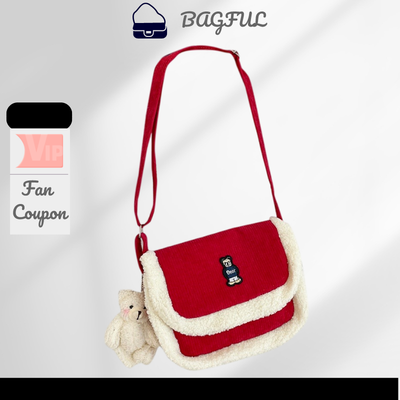 BAGFUL Túi đeo chéo nữ thích hợp cho mùa thu đông Túi xách da cừu mềm ...
