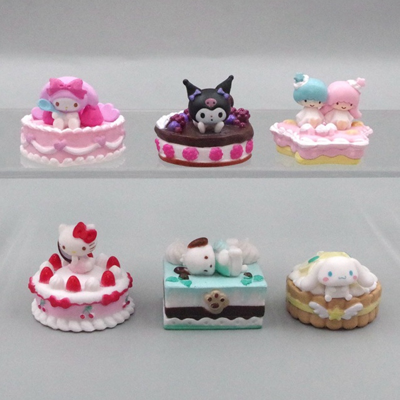 SANRIO Set 6 Mô Hình Mô Phỏng Nhân Vật Phim Hoạt Hình kuromi my melody pochacco hello kitty 2 ...