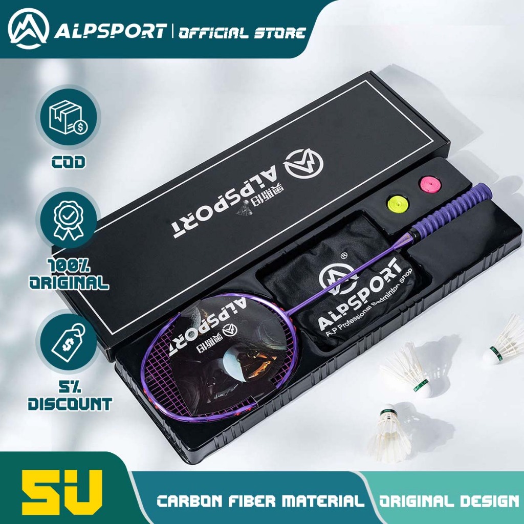 ALP V5 5U 75g PRO MXH ĐệmCông nghệ khung sóng vợt cầu lông tấn công Đỏ/Trắng/Hồng/Đen/Tím Dây ...