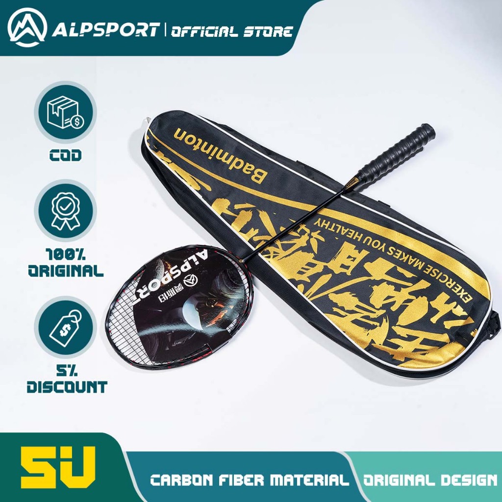 ALP V5 5U 75g PRO MXH ĐệmCông nghệ khung sóng vợt cầu lông tấn công Đỏ ...