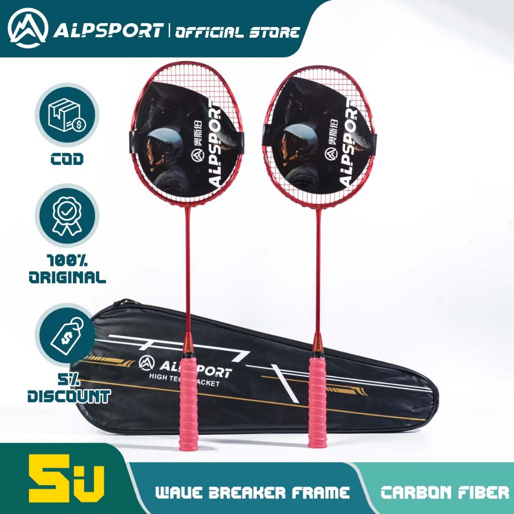 ALP V5 5U 75g PRO MXH ĐệmCông nghệ khung sóng vợt cầu lông tấn công Đỏ ...