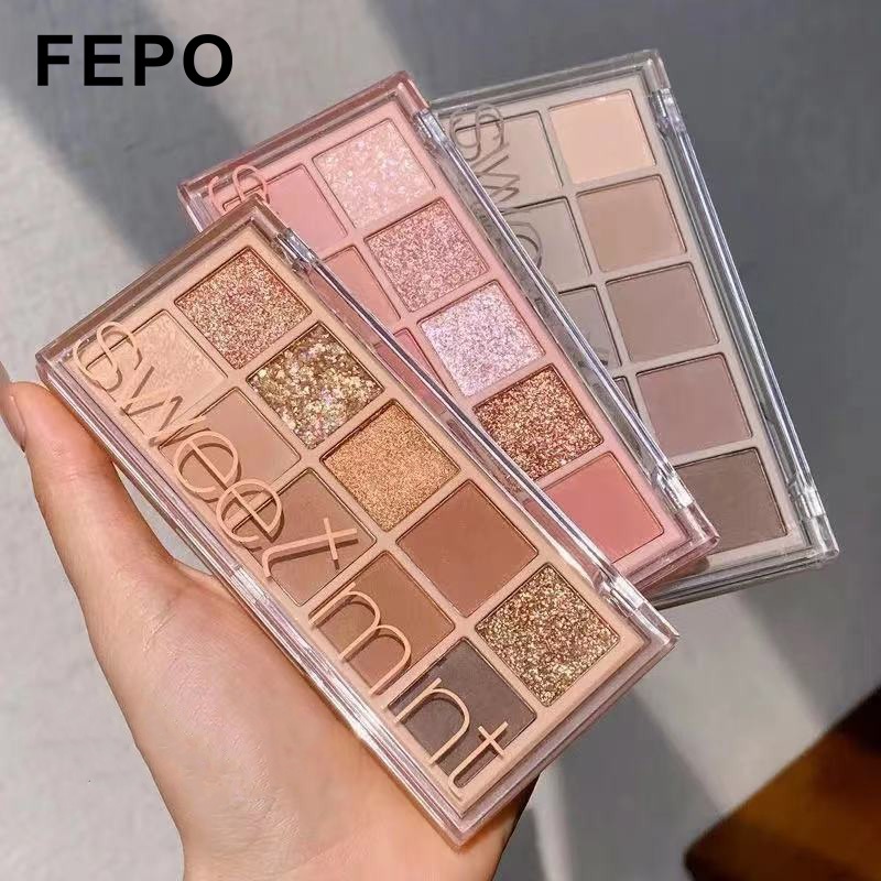 FEPO Bảng Phấn Mắt 10 Màu Sắc Hiệu Ứng Lì / Ánh Nhũ Chống Nước Bền Màu ...