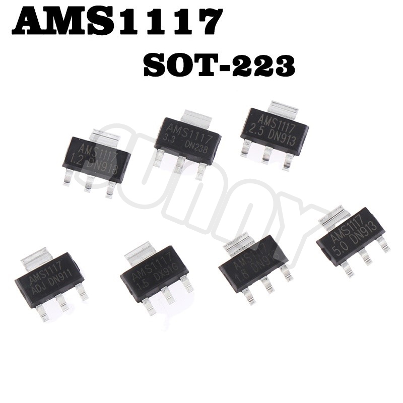 10pcs AMS1117 AMS1117-3.3V 1117-1.5V AMS1117-ADJ AMS1117-1.8V AMS1117-1.2V AMS117-5.0V AMS1117-2 ...