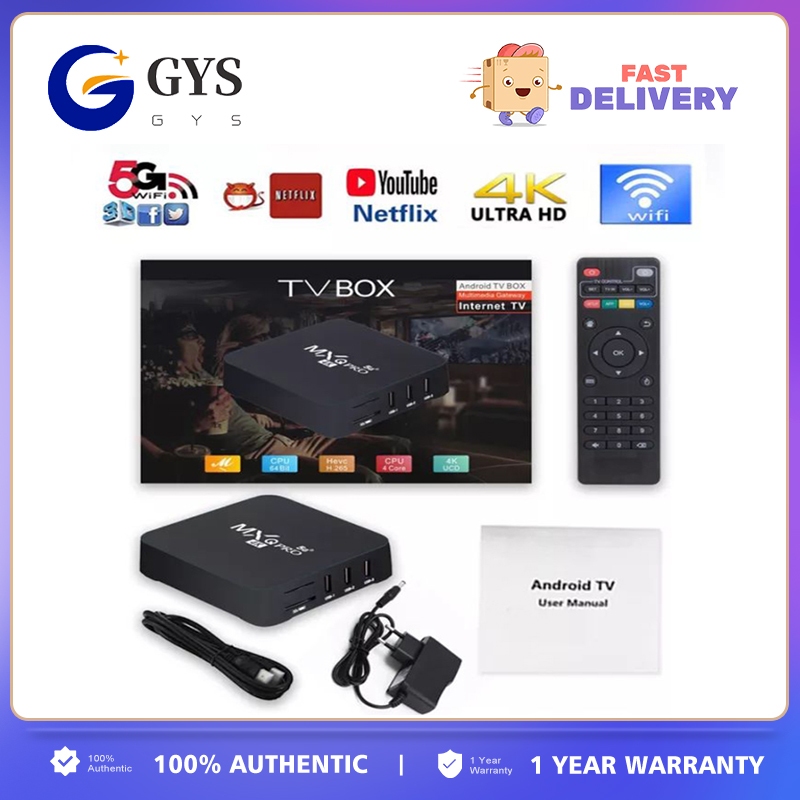 MXQ PRO 4K 5G tv box Android 10.0 RK3328A Smart Set Top box | Shopee ...