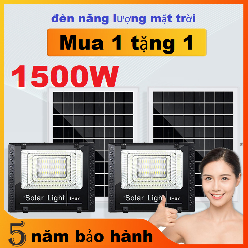 1 Bộ Đèn led 1500w ip67 Năng Lượng Mặt Trời Chống Thấm Nước Ngoài Trời ...