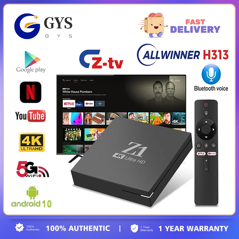 Iptv Z1 Smart TV Box Android 10 AllWinner H313 Quad Core 2.4G 5G WiFi 4K Netflix Disney Media ...