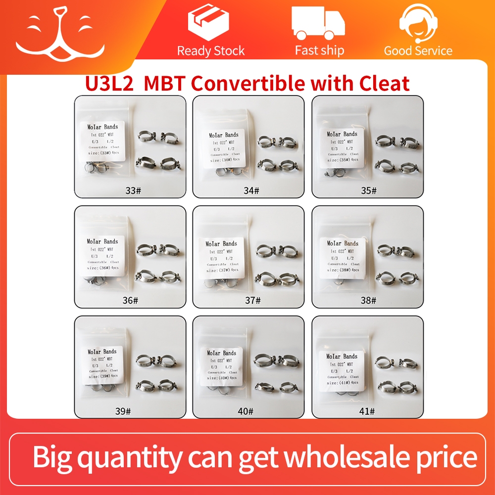 Set 4 Ống Chỉnh Nha Chuyên Dụng Dental U3L2 MBT 022 Convertible Bucaal Tube Molar Band With ...
