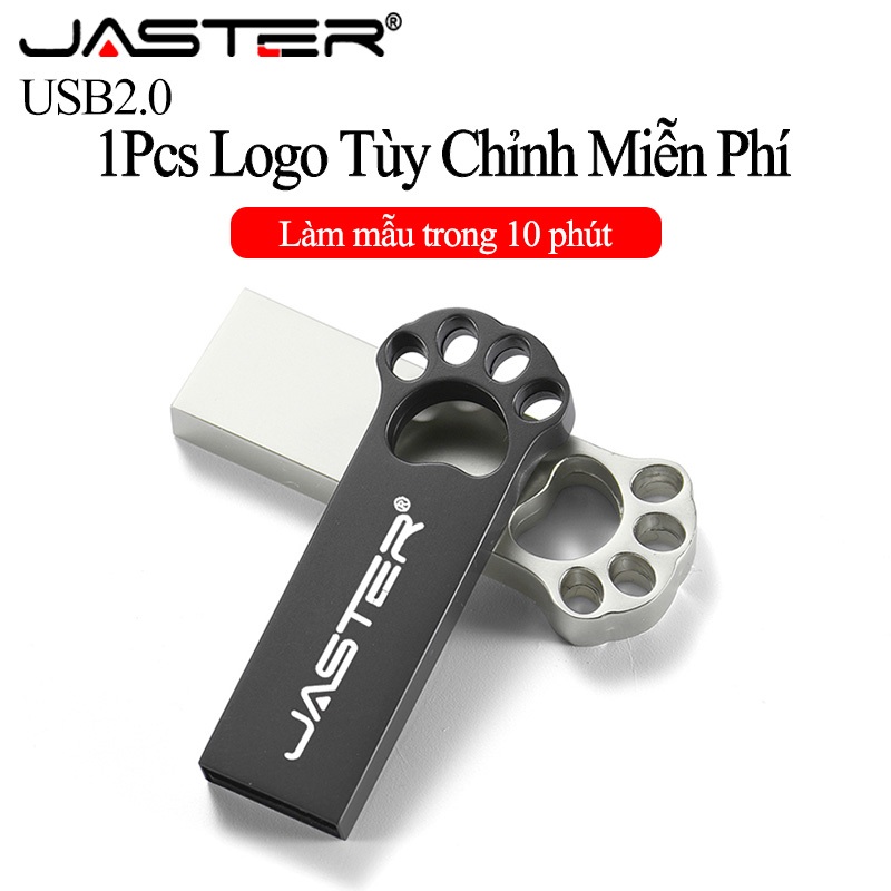 USB JASTER 2.0 kim loại khắc laser hình bàn chân gấu 4gb 8gb 16gb 32gb ...