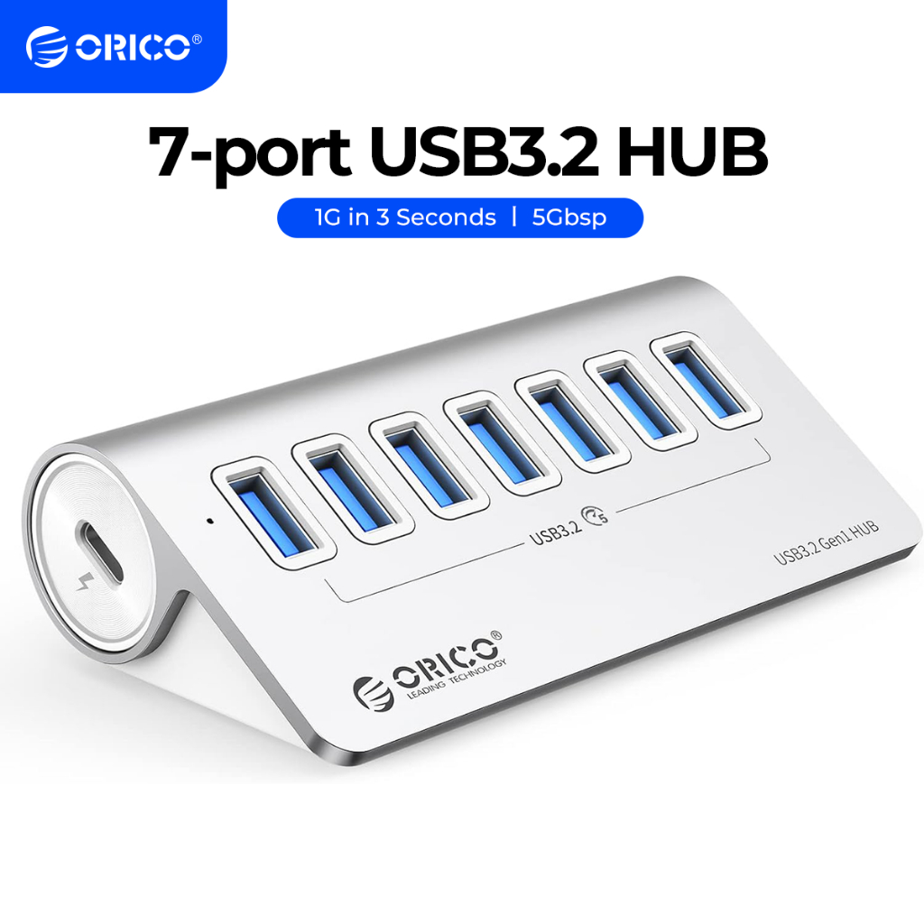 Orico USB HUB Siêu Tốc USB 3.0 10Gbps HUB 7 Cổng Sạc PD 60W Adapter Cho ...