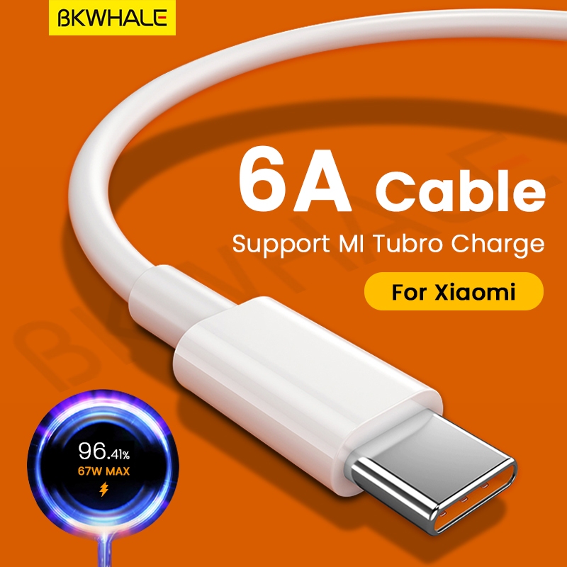 BKWHALE 65W / 66W / 67W Turbo Super VOOC Cáp sạc nhanh USB Type C 6A Falsh Cáp cho Xiaomi 15 14 ...