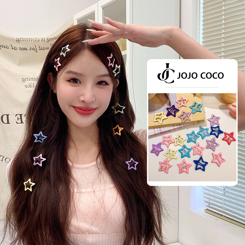 JOJO COCO Kẹp Tóc Hình Ngôi Sao Năm Cánh Bằng Kim Loại Màu Bạc Dễ Thương | Shopee Việt Nam