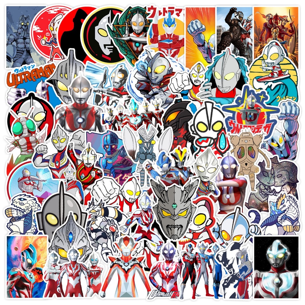 【Bộ50】Ultraman Sticker anime chống nước hình dán dễ thương máy tính ...