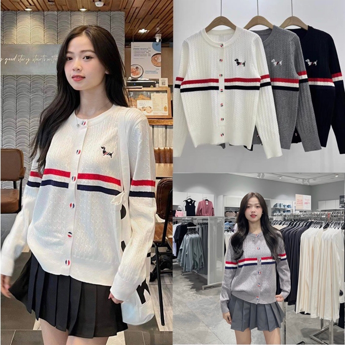 Áo Khoác Nữ, Áo Khoác cadigan Thome Thêu Hình Chó Chất len dài tay dáng ...
