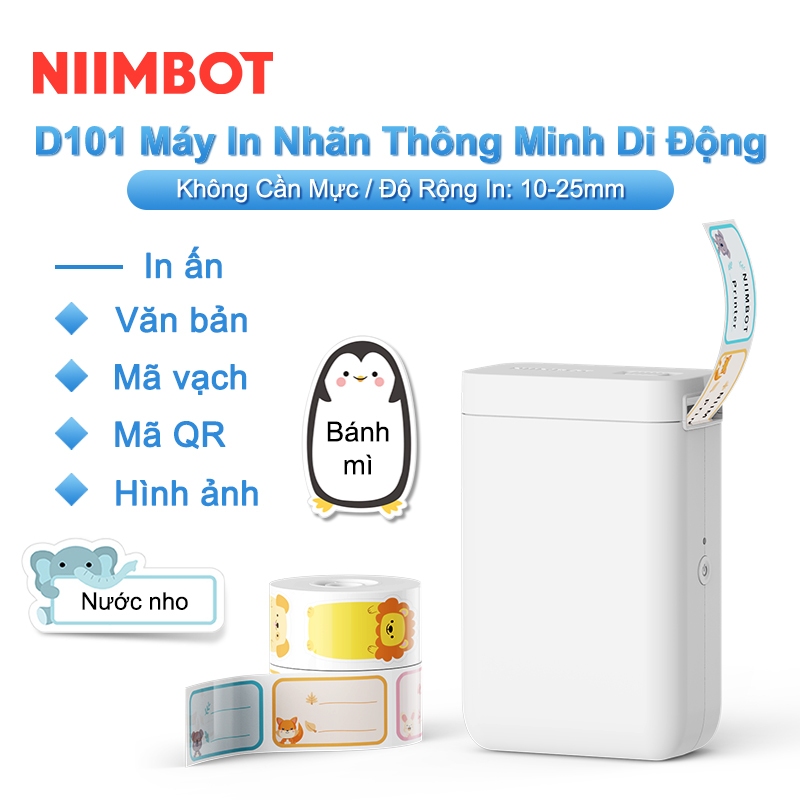 NIIMBOT D101 Máy in nhãn, chiều rộng in 10-25mm, máy in nhãn di động ...