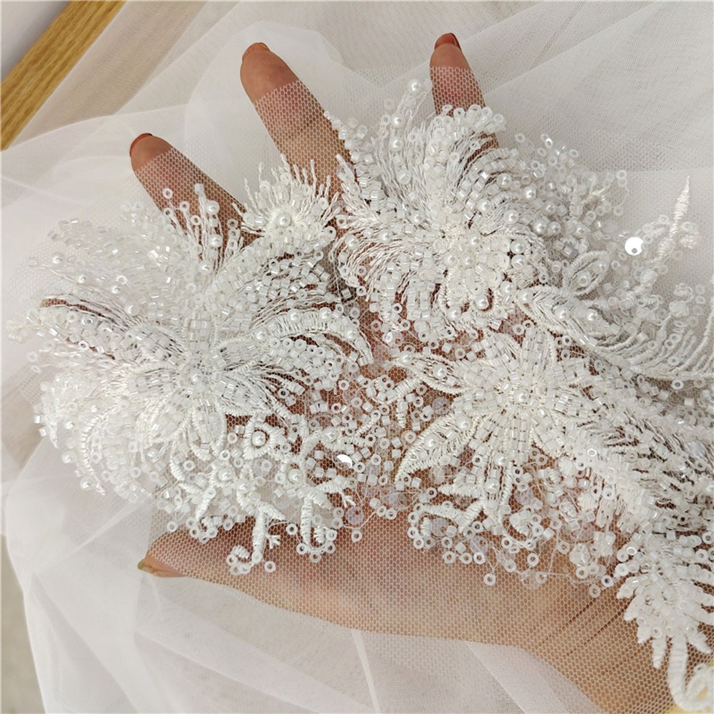 1 Mảnh Vải Ren Thêu Đính Kim Sa 36 * 15cm | Shopee Việt Nam