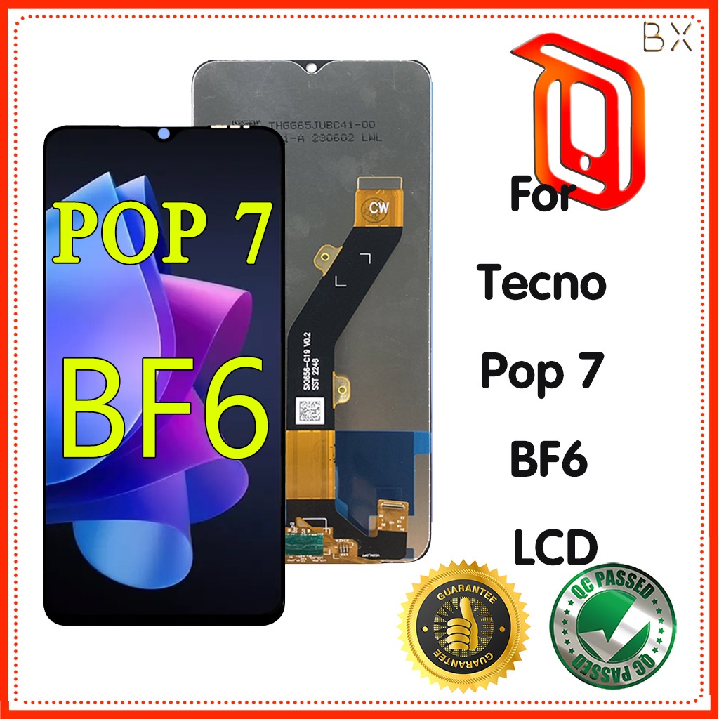 6.6 "Dành Cho Tecno Pop 7 BF6 Màn Hình LCD Bộ Số Hóa Màn Hình Cảm Ứng ...