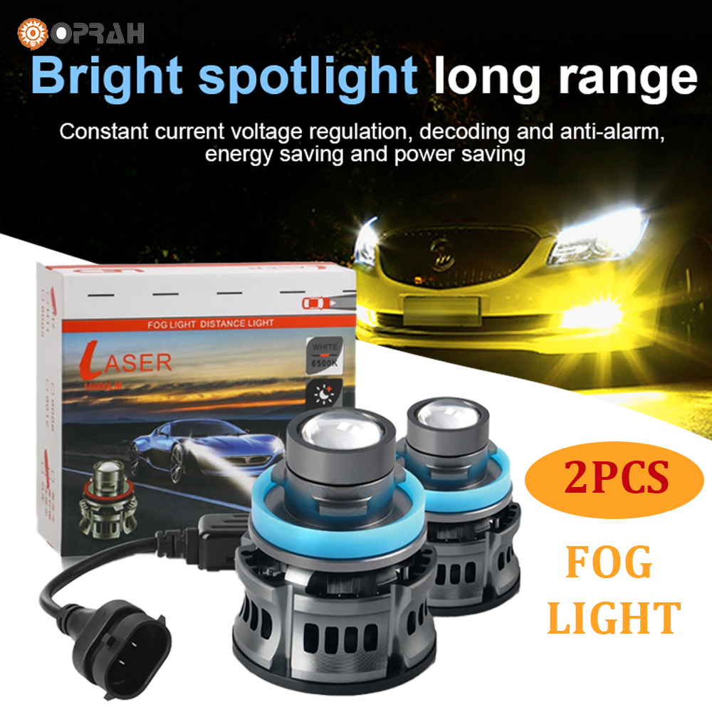 Bộ 2 Đèn Pha led laser h7 9005 hb3 9006 hb4 h8 / h9 / h11 3000k 6000k ...