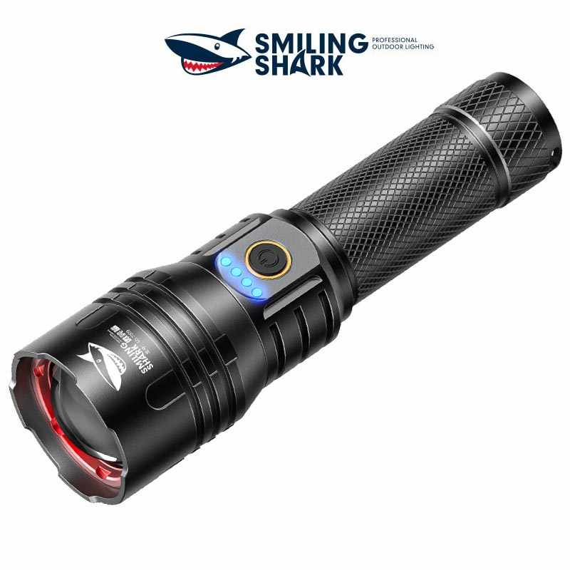 Đèn pin LED SMILING SHARK SD7009 M80 siêu sáng 10000 Lumen Type-C 26650 ...