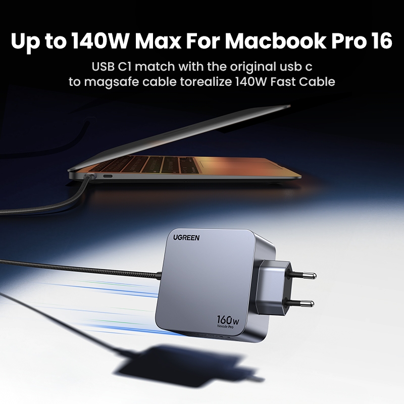 Ugreen Bộ Sạc Nhanh 160w nexode pro mini 3c1a 4 Cổng gan 140w max macbook pro 16 huawei matebook ...