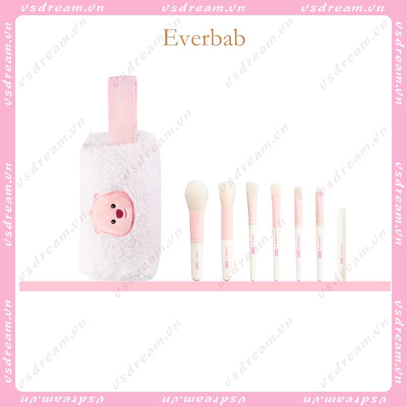[Loopy Co-Band] Bộ Cọ Trang Điểm Everbab mini Sáu Cọ Trang Điểm Phấn Mắt Má Hồng Nhỏ Gọn ...