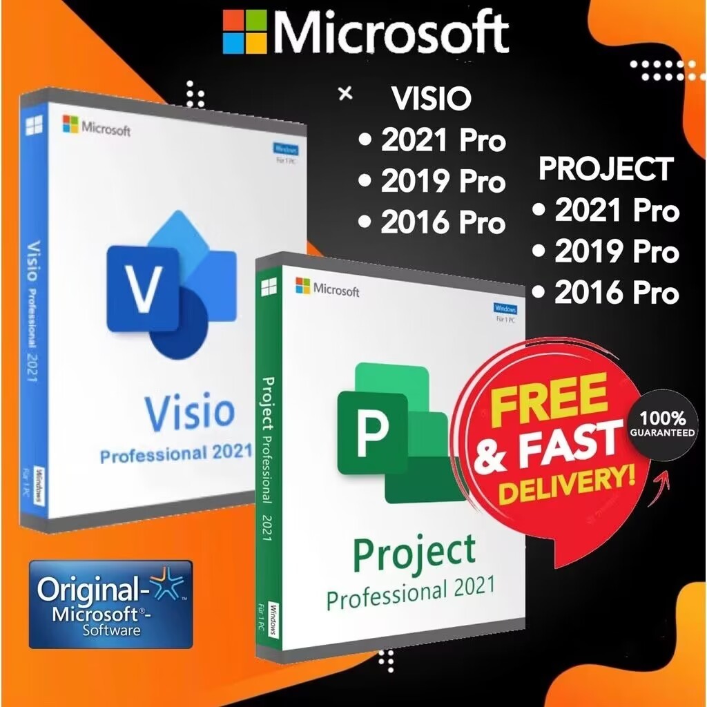 Microsoft Project / Visio 2013-2016-2019-2021 Pro Plus Trọn đời cho Win 7 / 8 / 8.1 / 10 Phiên ...