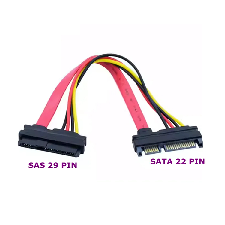0,3m 0,5m SAS sang SATA, SFF-8482 SAS 29 Pin sang SATA 22Pin Ổ Đĩa Cứng ...