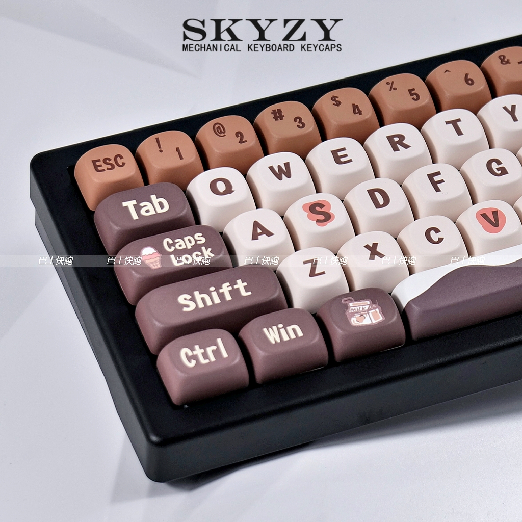 Chocolate Coffee Keycaps MOA Profile Hoạt Hình PBT DYE SUB Bàn Phím Cơ ...