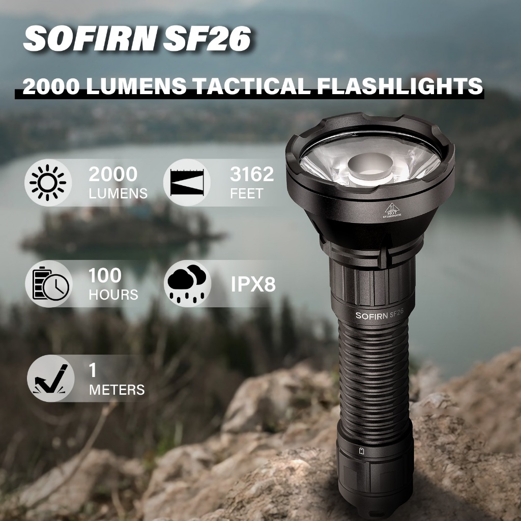 Đèn pin SOFIRN led sf26 tối đa 2000 lumens có công tắc đuôi | Shopee ...
