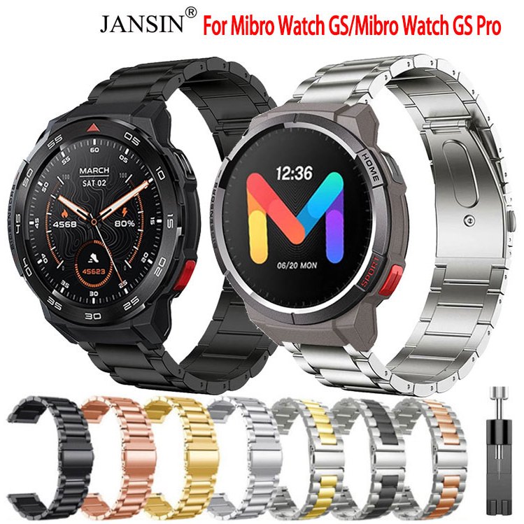 Jansin Dây Đeo Inox Màu Trơn Cho Đồng Hồ Thông Minh Mibro Watch GS ...