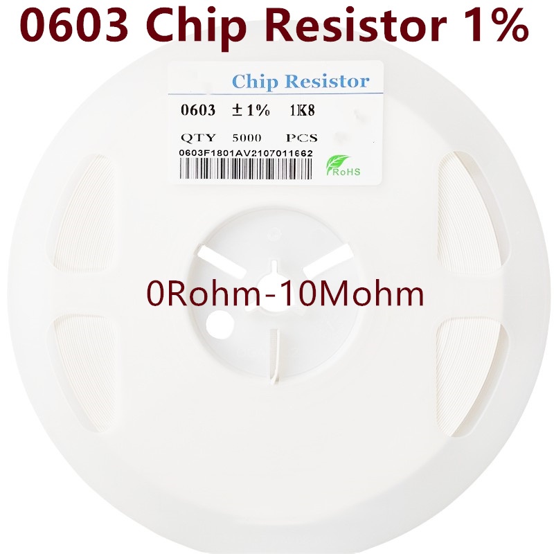 Bộ 5000 Điện Trở chip 0603 1% 0 ohm ~ 2m 1r 3r9 5r1 7r5 10r 22r 36r 47r ...