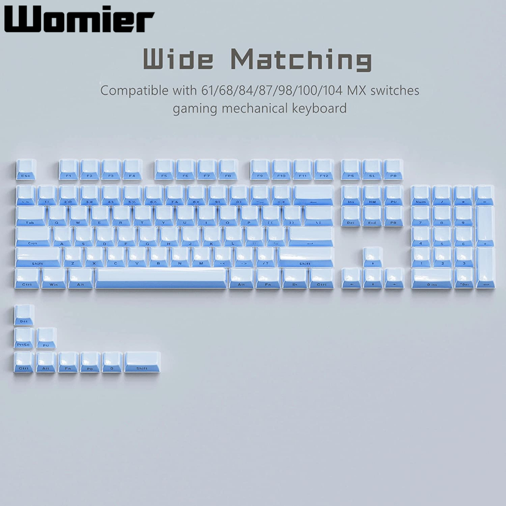 Keycaps thạch pha lê WOMIER, OEM Profile 113 phím Keycaps màu hồng ...