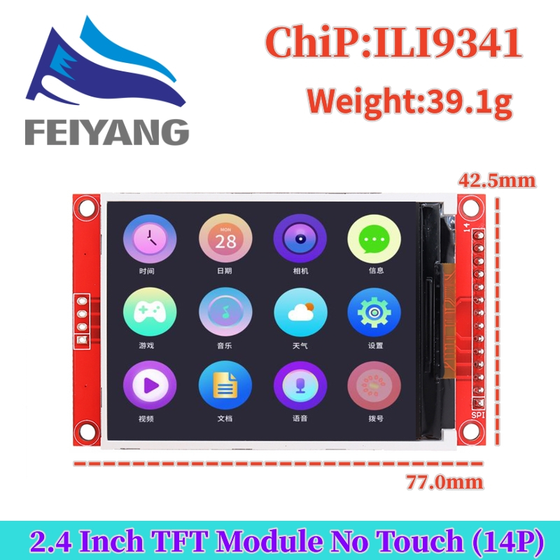 Mô Đun Cổng Cắm 2.4 / 2.8 inch 240x320 spi tft 5v / 3.3v pcb ili9341 ...