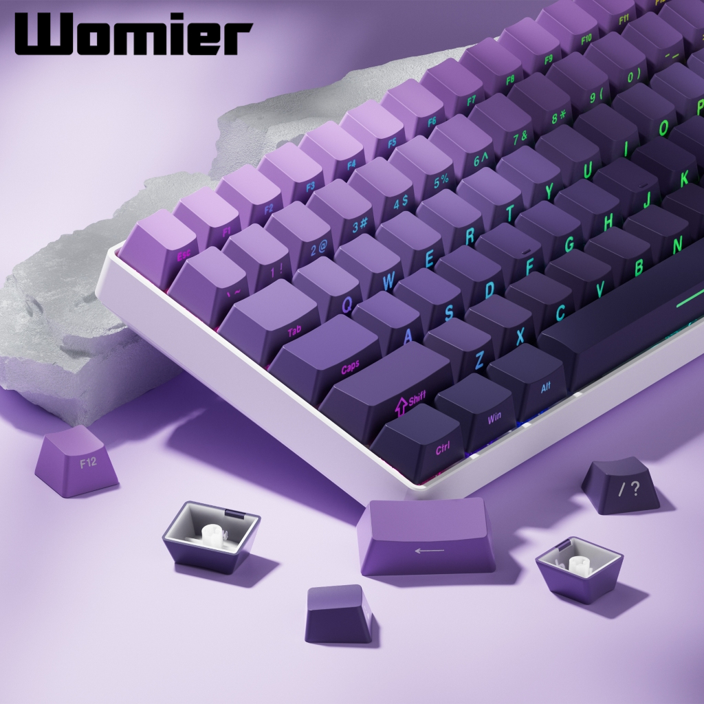 Womier 135 Phím Keycaps in bên hông, PBT Double Shot Shine Through ...