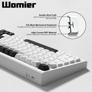 Womier 189 Phím BOW Trắng Đen ISA Profile PBT Keycaps Tùy chỉnh ...