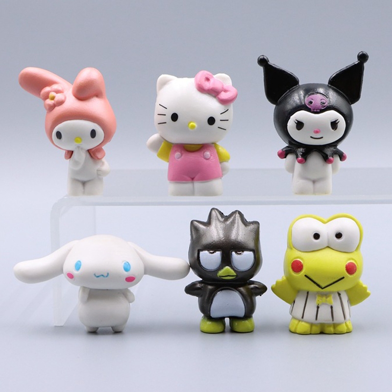 SANRIO Set 6 Mô Hình Mô Phỏng Nhân Vật Phim Hoạt Hình kuromi hello kitty my melody cinnamoroll ...