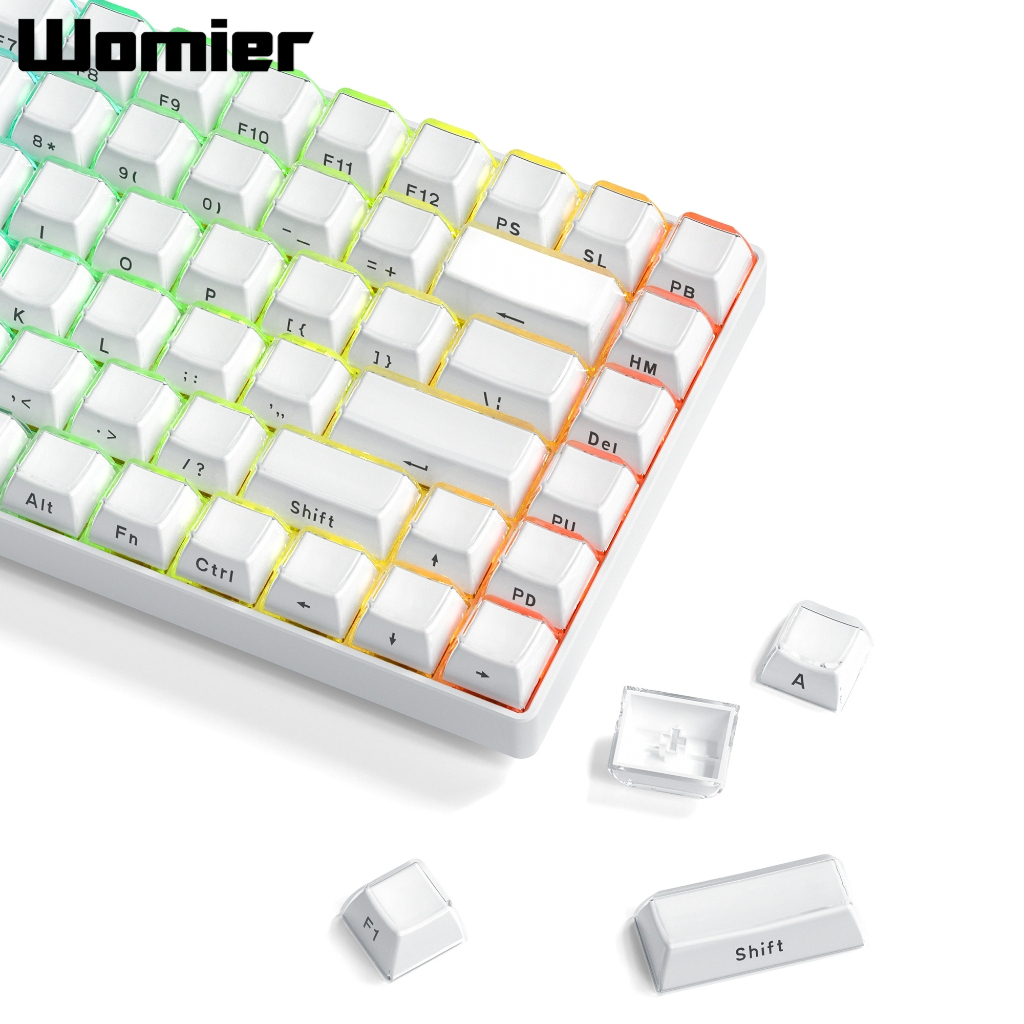 Womier 113 Phím Crystal Jelly Keycaps Side Print OEM Profile Bàn phím tùy chỉnh Keycap cho 61 ...