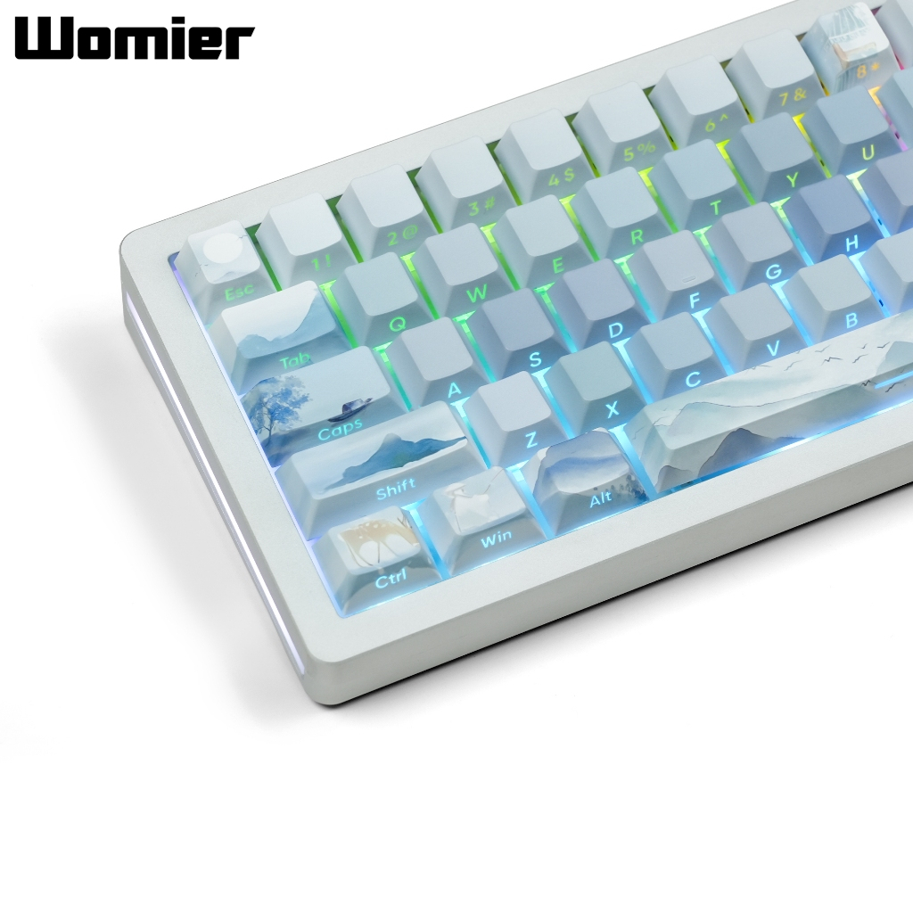 Womier 130 Phím Blue Lake Side Print PBT Keycap Đèn nền RGB Cherry ...