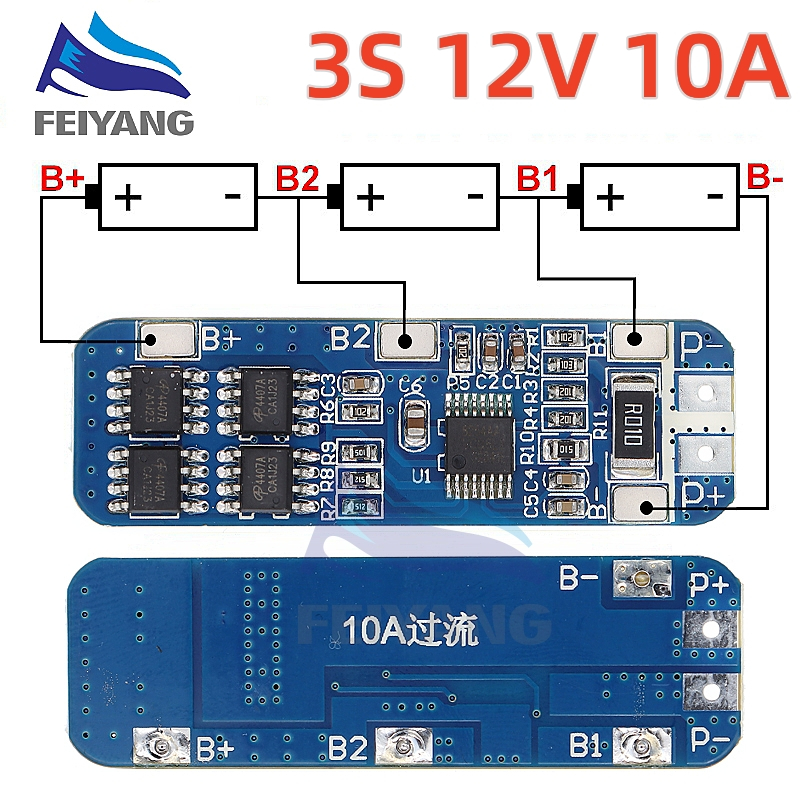 Bảng Mạch Sạc Pin Li-ion 3s 12v 18650 10a Bms 11.1v 12.6v 5.0 | Shopee ...