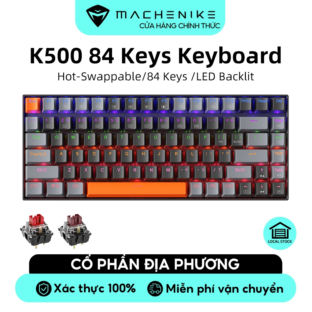 Bàn phím cơ chơi game MACHENIKE K500 B84 75% phím có dây LED | Shopee ...