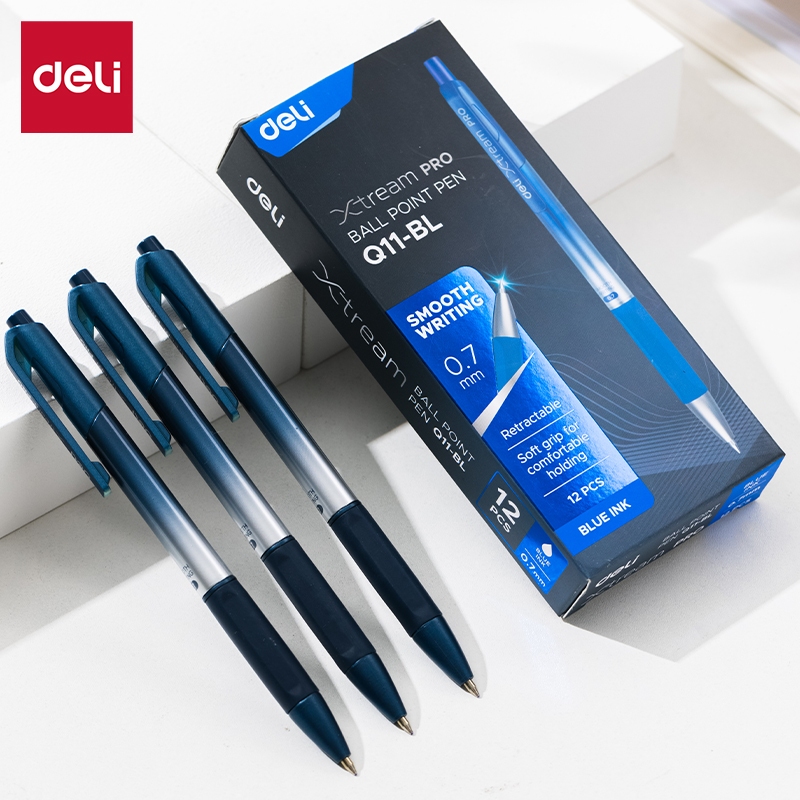 Deli Set 12 Bút Bi Mực Xanh / Đen | Shopee Việt Nam