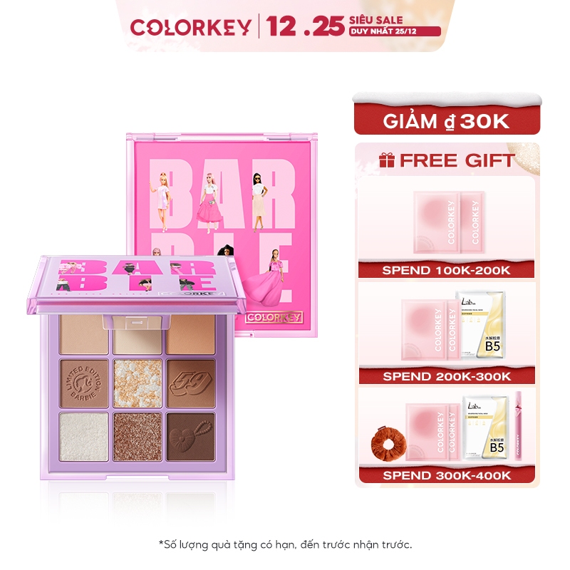 Colorkey Bảng phấn mắt 9 màu Barbie ngọt ngào | Shopee Việt Nam