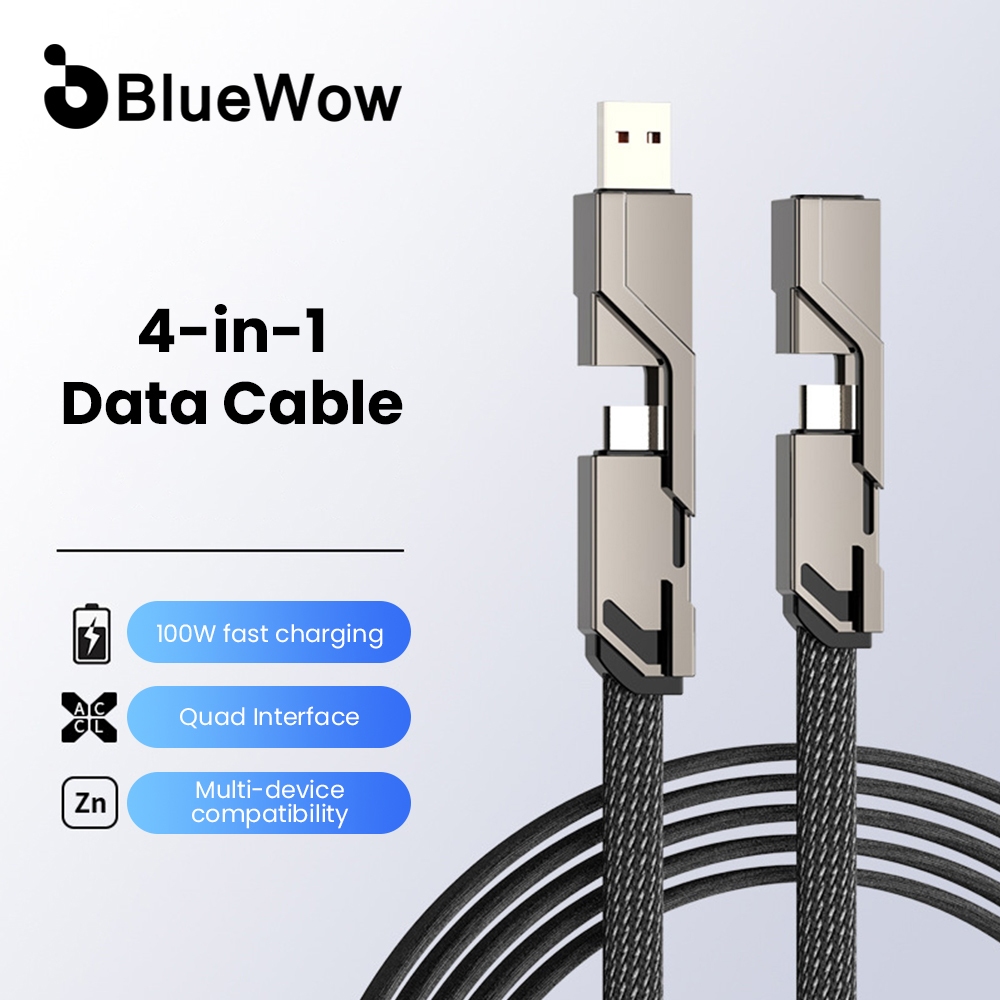 Dây Cáp Sạc Nhanh 4 Trong 1 100w Pd Type C Đầu Cắm Usb C Cho Điện Thoại