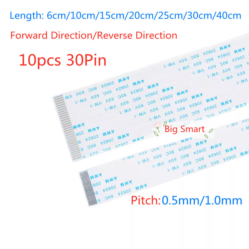 Set 10 Dây Cáp lcd 30pin 0.5mm 1.0mm ffc fpc 30p a / b-type forward ...