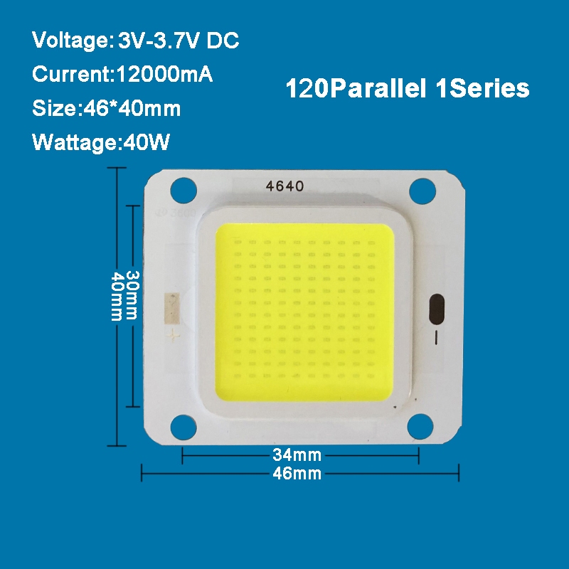 Đèn led cob Hình Vuông 3v 3.7v 6v 4w - 40w Ánh Sáng Trắng Ấm 4000k ...
