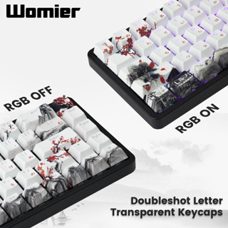 Womier 127 Phím Tỏa Sáng Xuyên Hoa Mận Keycaps Cherry Profile PBT ...