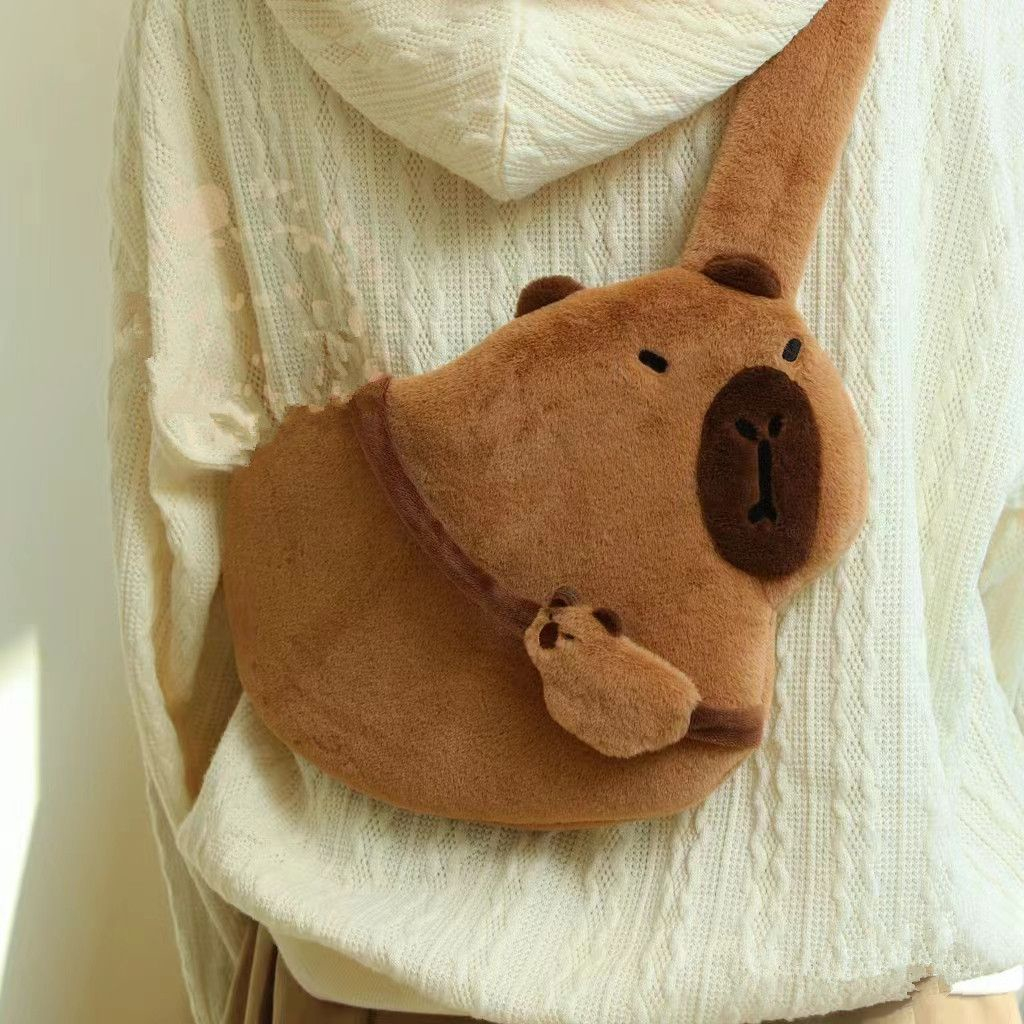 Túi Đeo Chéo Ngực Phủ Bông Cỡ Lớn In Hoạt Hình Capybara Pikabara Dễ ...