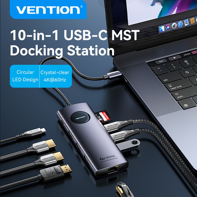 Vention MST HUB 4K 60Hz 5Gbps Cổng Type C Sang HDMI DP USB 3.0 RJ45 ...