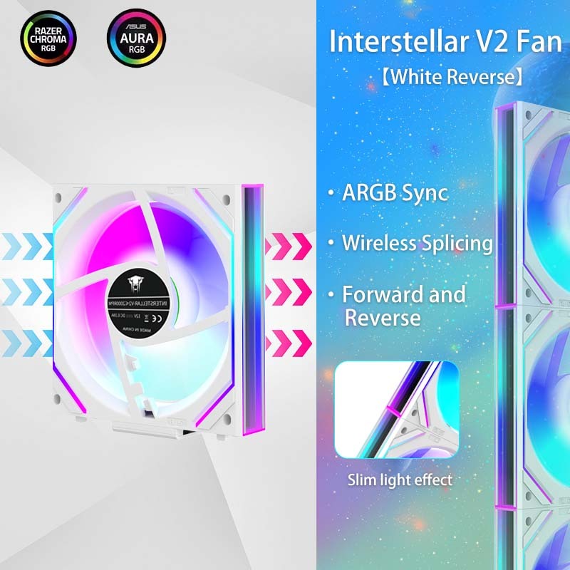 Jungle Leopard Interstellar V2 Quạt Tản Nhiệt cpu argb 120mm 3 Trong 1 Ánh Sáng Trắng 5V 3PIN ...